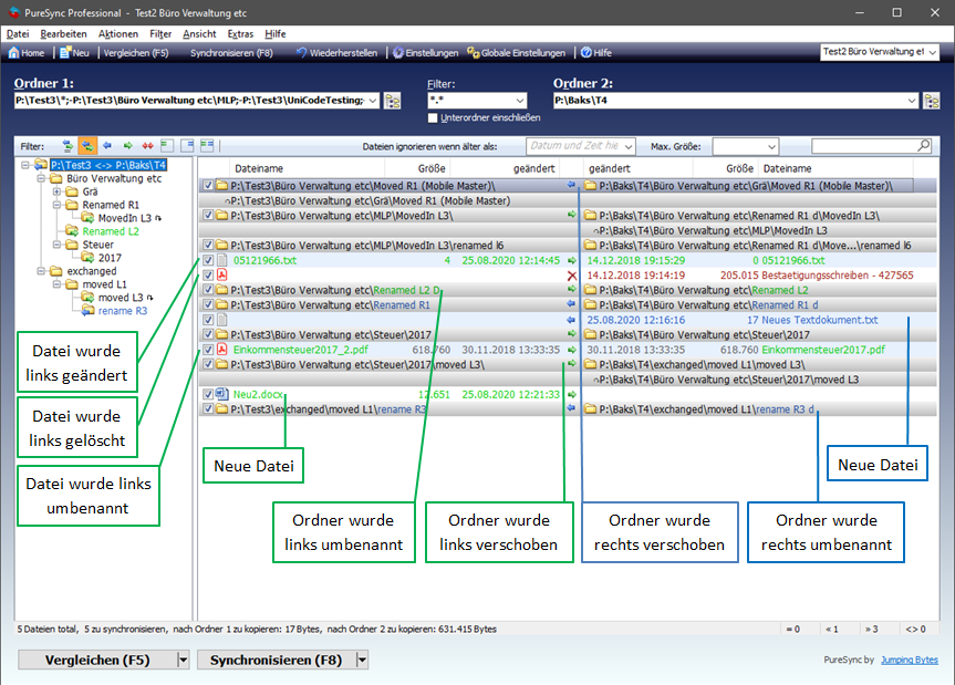 Verschieben/umbenennen - Screenshots - PureSync